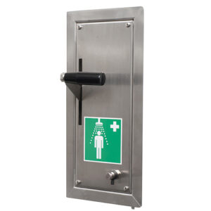 PremiumLine safety eye shower in stainless steel cabinet, inclusive ...